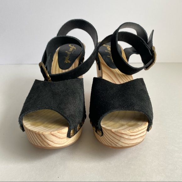 Free People | Shoes | Free People Pasadena Clogs Sandals Wood Platform ...